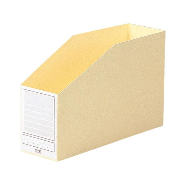 クラウンファイリングボックスCR-FR80-I●外寸：幅１００×奥３１７×高２００ｍｍ●坪量：３３５ｇ／ｍ２（２枚合紙）●材質：古紙配合紙