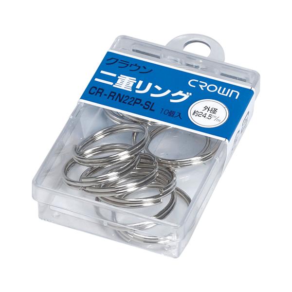 二重リング２４．５ｍｍ　（１０本）＃２２●外径：約２４．５ｍｍ●内径：約２１．５ｍｍ●材質：硬鋼線ニッケルメッキ仕上