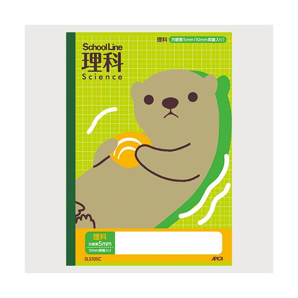 科目名入りスクールライン　理科●規格：Ｂ５●仕様：５ｍｍ方眼罫（１０ｍｍ実線付）●サイズ：Ｂ５＝縦２５２×横１７９ｍｍ●材質：古紙パルプ１００％配合再生紙