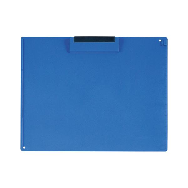 オープンクリップボード　Ｂ４Ｓ　青 CB-101-BU●外寸：縦３１５×横４０４ｍｍ●厚：２４ｍｍ●ボード厚：２．５ｍｍ●綴じ枚数：６５枚●材質：再生ＡＢＳ樹脂●ペンホルダー付