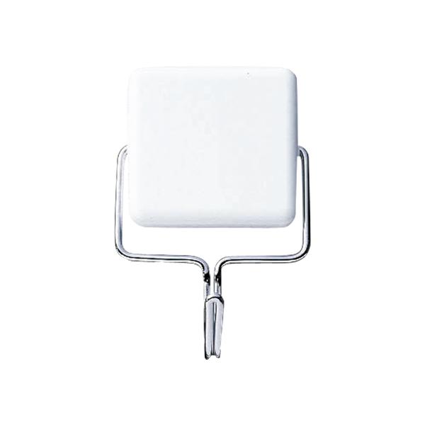 オート強力マグネットフック５Ｋｇ　白OH-27Mシロ●耐荷重：縦方向，垂直方向約５ｋｇ●外寸：縦９０．５×横６５ｍｍ●材質：ＡＢＳ樹脂，鉄●取付け面 キズ防止・保護シート付