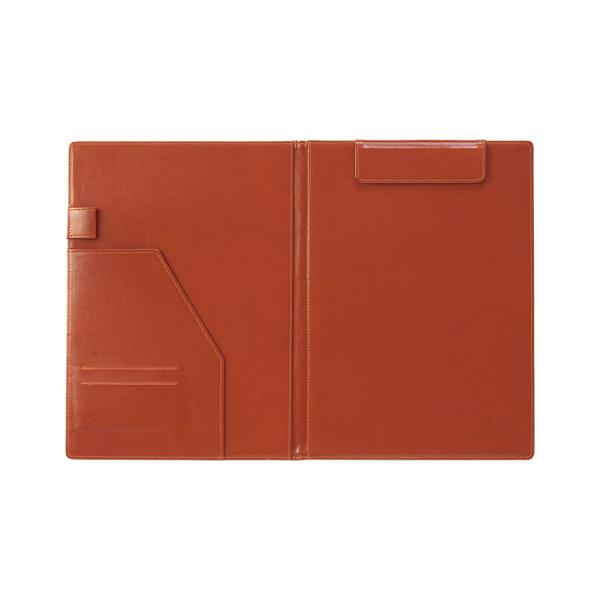 セキセイベルポストクリップファイル二折　ブラウン BP-5724-40 ブラウン ●外寸：縦３２０×横２３０ｍｍ●厚：１２ｍｍ●綴じ枚数：約１０枚●材質：表地／裏地＝ＰＵ，中芯＝紙，綴じ具＝マグネットタイプクリップ