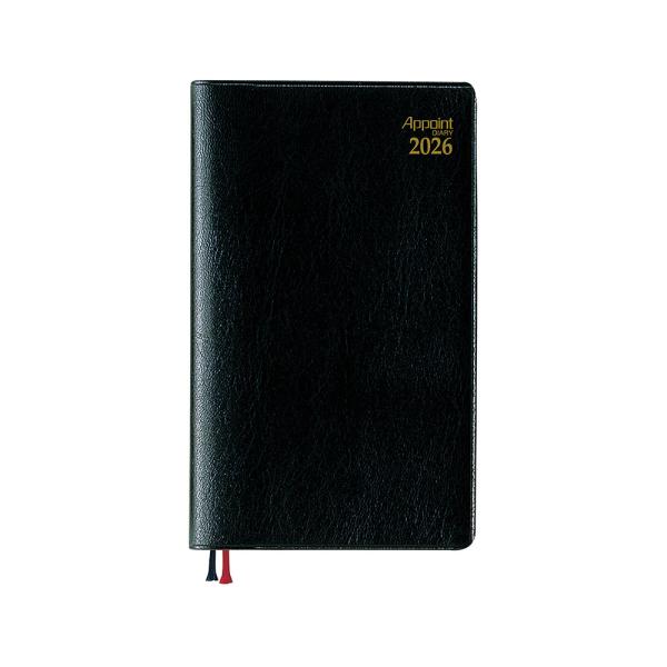 ダイゴー 手帳 2026年 スケジュール帳 アポイント ウィークリー レフト ブラック E1020 2025年 12月始まり ダイアリー商品スペック左半分が1週間のスケジュール、右半分が横罫のメモスペースになっており1週間の予定とメモを見開...