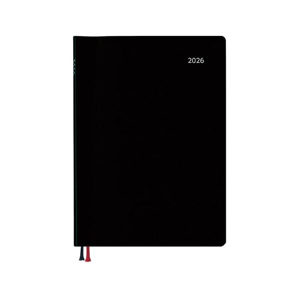 ダイゴー 手帳 2026年 スケジュール帳 アポイント ウィークリー レフト ブラック E8314 2025年 12月始まり ダイアリー商品スペック左半分が1週間のスケジュール、右半分が横罫のメモスペースになっており1週間の予定とメモを見開...