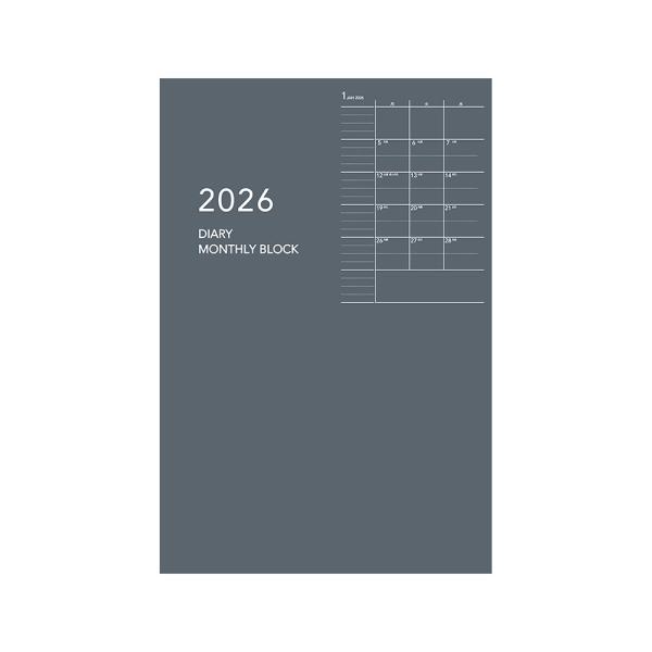ダイゴー 手帳 2026年 スケジュール帳 アポイントノートタイプ A6 マンスリー グレー E8146 A6 マンスリー 2026年1月〜2026年12月商品スペック1ヶ月の予定を曜日ごとに管理しやすい、カレンダーと同じ感覚で使える月間レ...