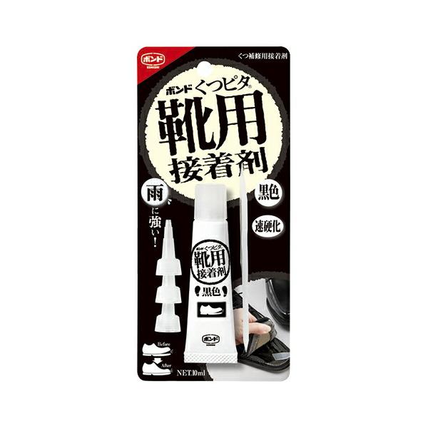コニシ ボンド　くつピタ　黒色 #05319商品スペック●容量：１０ｍｌ●用途：靴●成分：シリル化ウレタン樹脂系●ヘラ１枚・細口ノズル３本付※仕様変更で商品画像と異なる場合があります。ご了承ください。