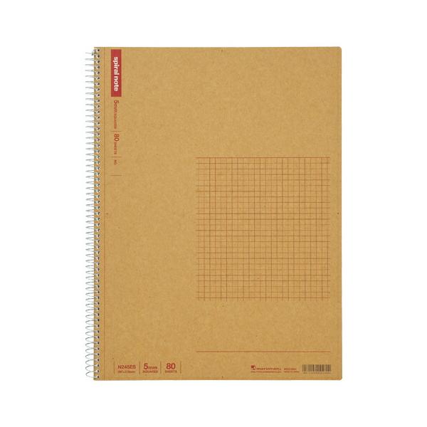 マルマン Ａ４スパイラルノート５ｍｍ方眼　８０枚 N245ES商品スペック●中紙枚数：８０枚●罫種類：５ｍｍ方眼●外寸：縦２９７×横２２８ｍｍ●材質：表紙＝クラフトボール・中紙＝筆記用紙●ミシン目入※仕様変更で商品画像と異なる場合があります...