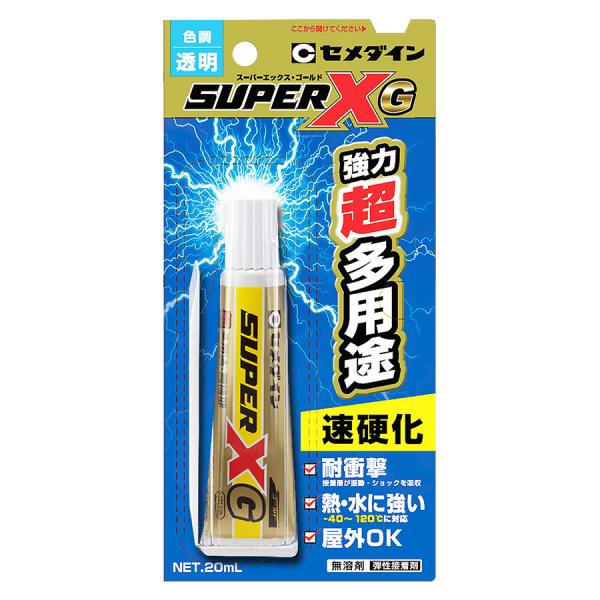 セメダイン スーパーＸゴールド　Ｐ−２０ｍｌ AX-014商品スペック●容量：２０ｍｌ●成分：特殊変成シリコーンポリマー●ヘラ１枚付※仕様変更で商品画像と異なる場合があります。ご了承ください。