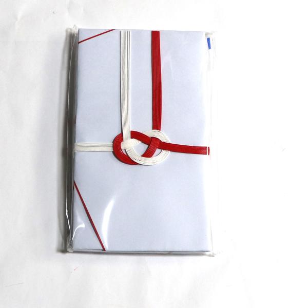 ２袋までメール便（クリックポスト）発送対応品赤白７本水引金封斜折（通称 大阪折）右手上部に熨斗がありません。寸法：105×185ミリ　５枚ＰＰ袋入りメール便発送制限超えの場合は、弊社で佐川急便宅配便に変更いたします。