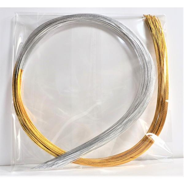 [２袋までメール便発送対応]　生け花などにおすすめ金銀水引 金銀水引 ５本付け（中央：銀紙貼り） 約９０cm１０本（組）/ＰＰ袋包装１０本づつＰＰ袋に入れました。メール便発送は、厚みが３０mm以上の為、２袋（２０本）が最大です。これを超えま...