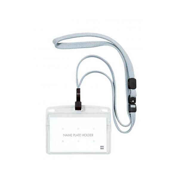 チャック付ケースで紛失を防ぐフック式吊り下げ名札●　名刺サイズのカードを収納できるチャック付ソフトケース名札●　紐のカラーが多彩。スタンダードカラーとフレッシュカラー　　この商品のひもカラー：クールグレー●　サイズ：７９×１０３ミリ●　収納...