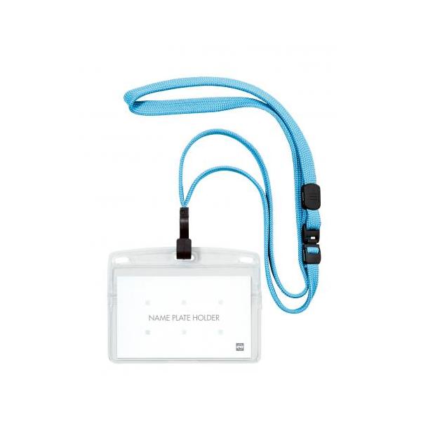 チャック付ケースで紛失を防ぐフック式吊り下げ名札●　名刺サイズのカードを収納できるチャック付ソフトケース名札●　紐のカラーが多彩。スタンダードカラーとフレッシュカラー　　この商品のひもカラー：ミントブルー●　サイズ：７９×１０３ミリ●　収納...