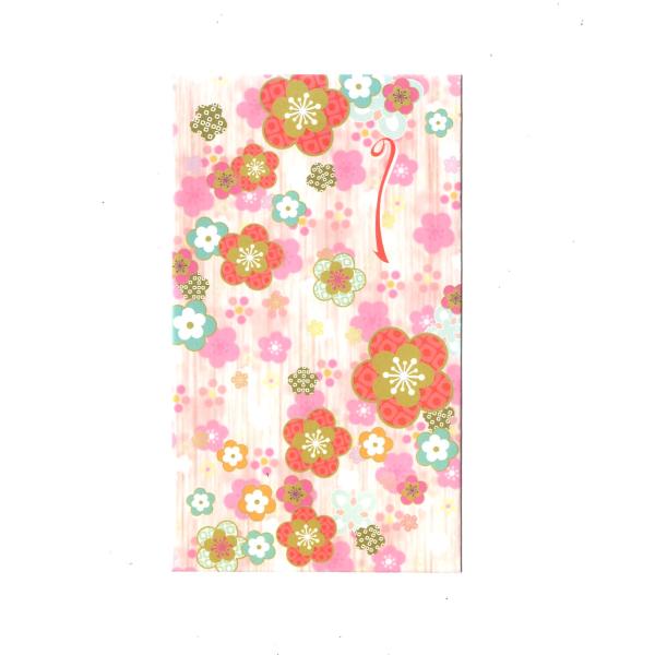 むかしなつかしの花がらポチ袋寸法：７０×１２０ミリ枚数：５枚　通称ご縁ぽちサイズ弊社倉庫に長期滞留の品です