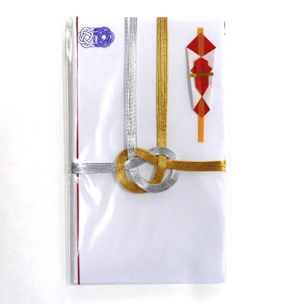 メール便（クリックポスト）発送対応品スリムタイプ １０.5×１８.５ｃｍ（幅は、ほぼハガキサイズ）の金銀水引金封御結婚御祝用金封 ７本水引寸法：105×185ミリ　短冊なし　無地中包付