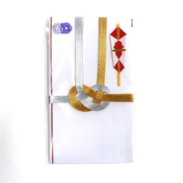 メール便（クリックポスト）発送対応品スリムタイプ １０.5×１８.５ｃｍ（幅は、ほぼハガキサイズ）の金銀水引金封御結婚御祝用金封 10本水引寸法：105×185ミリ　短冊なし　無地中包付