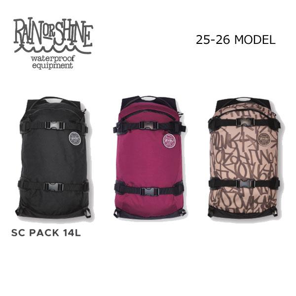 【RAIN OR HINE レインオアシャイン】バッグ■商品名:SC PACK 14L■年式:25-26モデル■容量:14L■カラー:BLACK/BURGANDY/420ART■サイズ:H55×W32×D15cm■素材:Recycle Po...