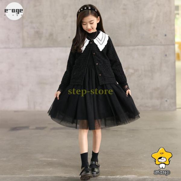 入学式スーツ 2点セット ジャケット ワンピース 女の子 キッズ 子供服 ジュニア 子供 ドレス ワンピース 春 秋 フォーマル 韓国子供服 可愛い 卒業式 七五三 小学校 結婚式 ワンピース 長袖 120cm 130cm 140cm 15...