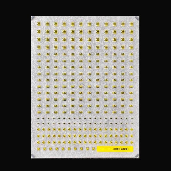 床下表記をイメージしたNゲージ（1/150スケール）用のインレタです。2008年に発生した作業員の感電事故を契機に広まった四角形の表記で、2009年頃から多くの車両、鉄道会社で使用されています。その時点では長方形タイプ（大・小）しか有りませ...