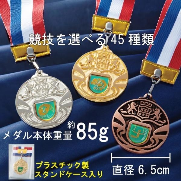 ★商品詳細サイズ：メダル直径6.5cm　　　　ケース約14.5cm×9.5cm×0.2cmメダル本体：ダイキャスト製メダル本体重量：約85ｇ競技レリーフ：全45種首掛けリボン付きスタンドケース入り直径65ｍｍ★競技レリーフは45種から選らべ...