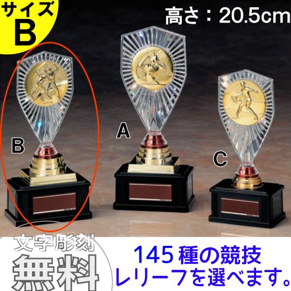 ★商品詳細サイズ（高さｘ幅）：20.5cmｘ10cm上部分：クリア樹脂製／台座部：樹脂製紅白リボン・保管用ケース付き★競技レリーフは145種から選らべます。空手・野球・サッカー・バレーボール・バスケットボール・ボルダリング・体操・音楽・柔道...