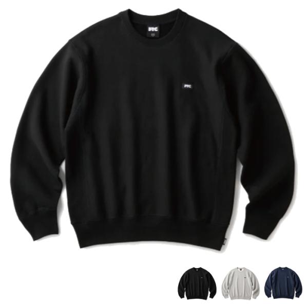 FTC SMALL BOX LOGO CREW NECK FTC026AWSW07エフティーシー スモールボックスロゴクルーネックメンズ 長袖 スウェット トレーナー無地 ワンポイントロゴ 刺繍 袖リブブラック 黒 グレー 灰色 ネイビー ...