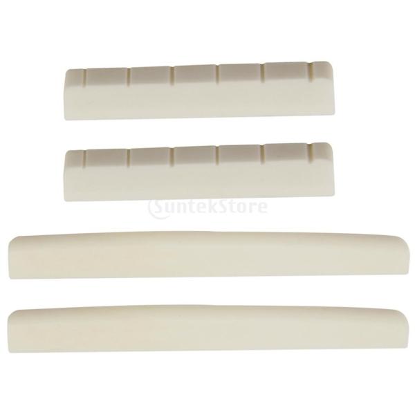 説明:クラシックギター用の2つの交換用ボーンブリッジサドルとナットセット天然の骨でできており.安価なプラスチック部品よりも優れた音色を提供できますクラシックギターと互換性がありますナットサイズ(L x W x H):約52 x 6 x 9 ...