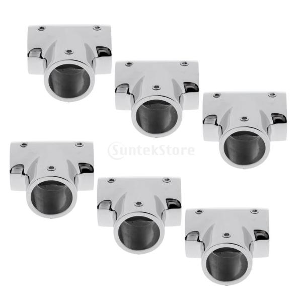 説明:材料：海洋グレード316ステンレス鋼丸穴内径：25mm / 1インチ高さx長さ：53 x 53mm / 2 x 2インチ表面鏡研磨パイプ用：1インチ/ 25mm パッケージに含まれるもの: 6個のボート手すり継手ティー.........