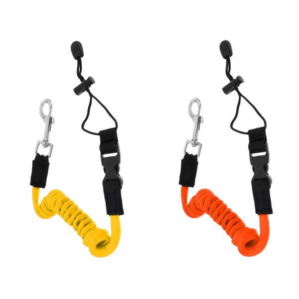 説明: 2パック.安全カヤックカヌーパドルリーシュ釣り竿ポールコイルストラップコードパドルをコントロールから外れないようにパドルをカヤックに接続します銅のバックルを使用すると.ひもをカヤックにしっかりと接続するのに役立ちます優れた耐摩耗性....