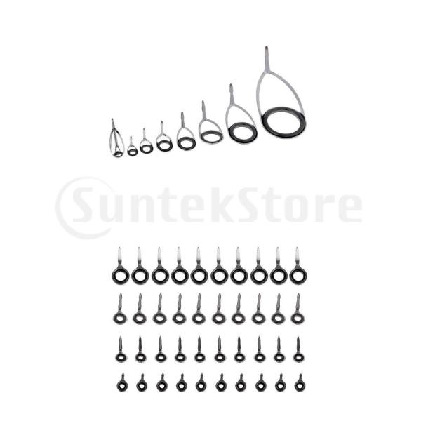 説明: 8本の釣り竿ガイド： 最も滑らかなロッドガイドはあなたの釣り糸へのダメージの可能性を大いに減少させるでしょう。  4つの異なるサイズの40本の釣り竿ガイド： 頑丈で耐久性のあるステンレススチール製フレームと耐摩耗性セラミックリング。...