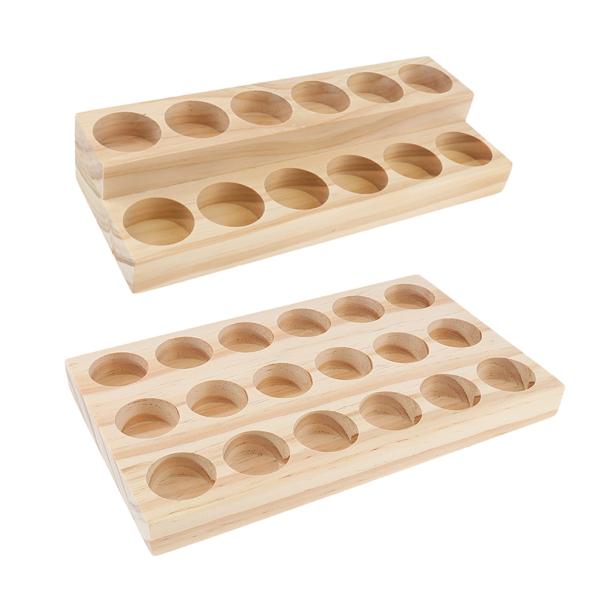 説明:エッセンシャルオイル/香水/マッサージオイル/化粧品ボトルを直立させます. 天然木素材.手作り.耐久性.無臭 15mlボトルに適合. 家の整理および店の表示に最適なツール. 素材:ウッド 12スロットサイズ(L  H):約21.8  ...