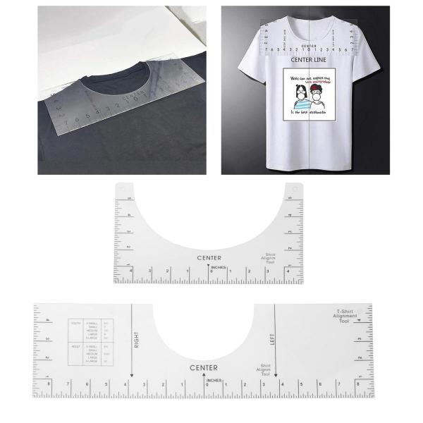 説明:このTシャツアライメント定規ガイド??は.高品質のアクリル製で.頑丈で耐久性があります使いやすく.定規を襟に並べ.デザインを中央に配置し.デザインをTシャツに合わせるだけです.2つのサイズ:10x6 ''と18x5 ''の精密なライン...