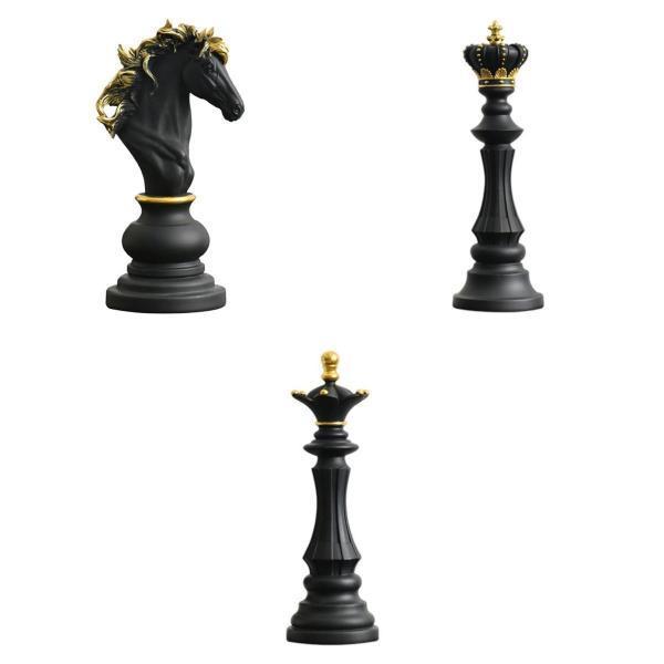 説明:チェスの形をした置物の樹脂拡大バージョンで.エレガントでモダンでシックです.家.オフィス.ホテルなどに装飾的なタッチを加えるのに最適です.キッチンカウンター.ダイニングテーブルのセンターピースディスプレイ用の素晴らしい小道具.結婚記念...