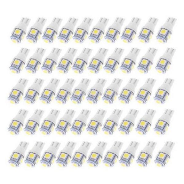 説明: 50個、スーパーブライト6000KホワイトT10側ウェッジ5050個の5 LED電球。 車内ライト＆計器クラスタ光のユニバーサル。  194分の168 LED電球サイズウェッジベース電球に取って代わります。 これは、大面積で強い光を...