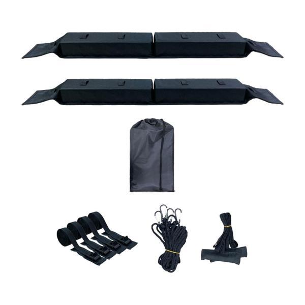 説明:[パッケージ内容]: ソフトルーフラックパッド2個.タイダウンストラップ4本.タイダウンロープ2本.クイックリリースストラップ2本.収納バッグ1個. [ソフトクッション]: 車用ルーフラックパッドは.荷物や車の屋根に柔らかいクッション...