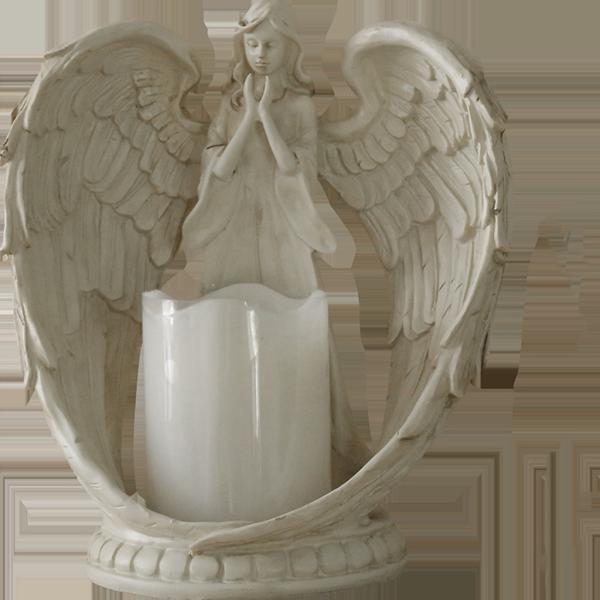 説明:取り外し可能なLEDティーライト付きのポリレジンで作られたエレガントエンジェルキャンドルホルダー(2つのAAAアルカリ電池は含まれていません)環境にやさしく.耐久性があり.絶妙でエレガントな天使の置物の彫像の彫刻テーブルの装飾品.それ...