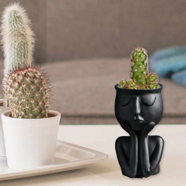 説明:現代の抽象的なヒューマノイド樹脂肖像画花瓶ジューシーなフラワーアレンジメント植木鉢繊細さと粗さの組み合わせである手作りの樹脂職人技は.人々に原始的で素朴な感覚を与えます多肉植物.ハーブ.サボテン.その他の小さな植物や花を育てるのに最適...