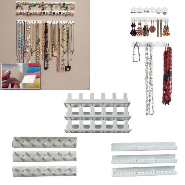 説明:安全な取り付けのための高品質のプラスチック製の9つのジュエリースティッキーフックウォールハンガー付属品:イヤリングホルダー3個.リングホルダー3個.ネックレスホルダー3個シンプルで使いやすく.壁やキャビネットに取り付けたり.たくさんの...