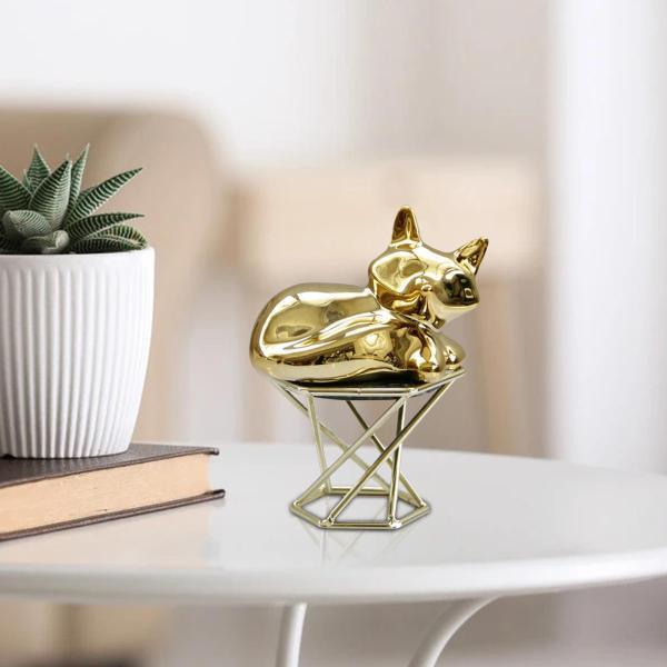 説明:創造的なキツネの像の置物の装飾動物の彫刻の装飾工芸品高品質のセラミックと金属の素材でできており.優れた職人技があり.安全で健康的でしっかりと使用できますケーキトッパー.インテリアホームオフィスの装飾.リビングルーム.ベッドルーム.パー...