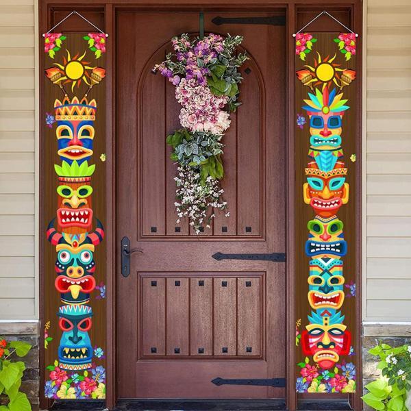 説明:パーティーポーチサイン:特別なトーテムパターンの装飾バナーのペアは.パーティーを目立たせるためのウェルカムフロントドアサインまたはパーティーデコレーションとして機能します.素材:パーティーデコレーションバナーは.100Dの厚さのポリエ...