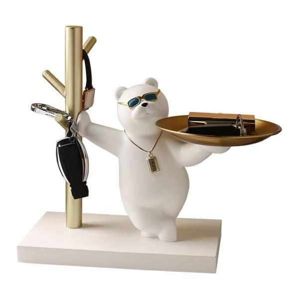 説明:北欧のクマの像: このクマの収納トレイの像は.シンプルで創造的でかわいいです.家庭の装飾に加えるのに最適です.高品質の素材: プレミアム樹脂製のクマの彫刻収納トレイ.環境に優しく耐久性があります. [動物の置物入れ]この動物の置物は飾...