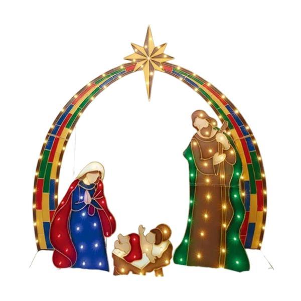 説明:Garden Stakes Holy Family Figurine: 庭の彫像は.庭.庭.または好きな場所に配置できます.取り付け簡単:杭を地面に差し込むだけ.デザイン: キリスト降誕コレクション.クリスマスや家の装飾に暖かい雰囲気...