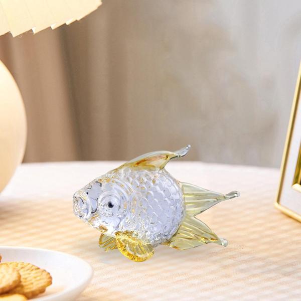 説明:金魚の置物:細かいディテールのガラス製で.庭や素敵な家に個性を加えます.精巧な職人技: 手作りで美しく作られたペットの像は.繊細なテーブルデコレーションです.素材: ガラス製で.頑丈で耐久性があります.装飾: 魚の置物は.自宅.オフィ...