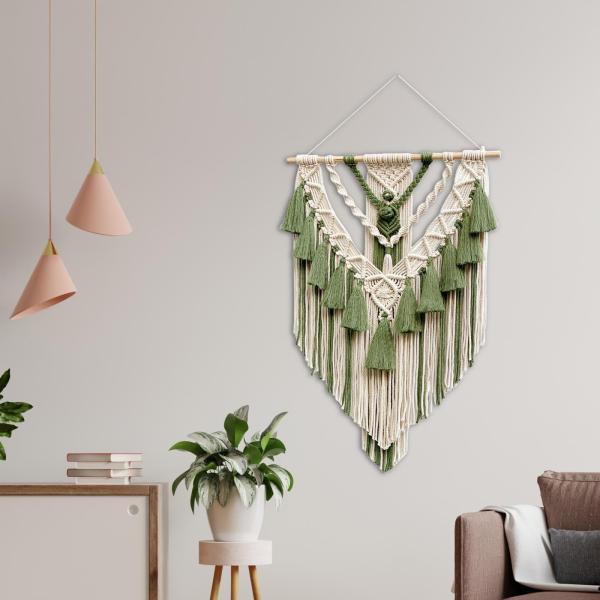 説明:ボヘミアン装飾: このマクラメ壁掛け.シンプルでエレガントなデザイン.さまざまなユニークなスタイルを際立たせ.シックでファッショナブルで絶妙な作りになっています.丈夫な素材: 高品質のポリエステル製.手織り.丈夫で耐久性があり.装飾が...