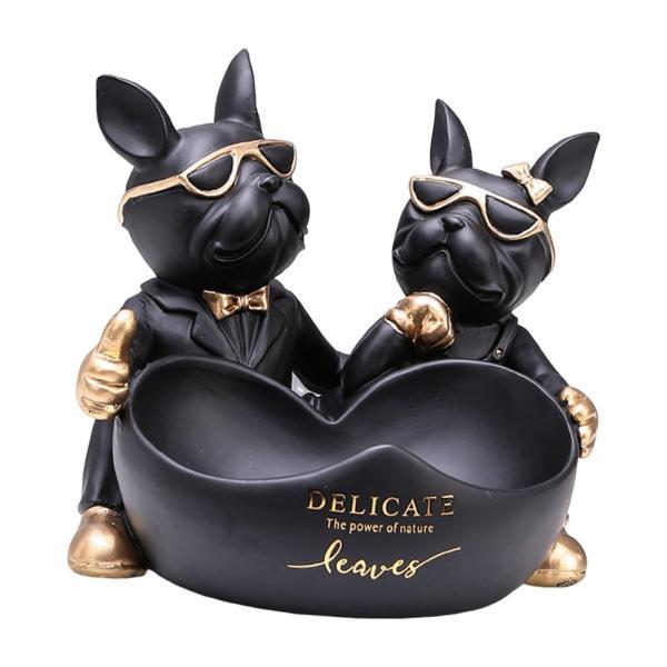 説明:絶妙な動物の像: このブルドッグの置物収納トレイの置物は.シンプルでクリエイティブでキュートです.高品質の素材: プレミアム樹脂製の動物彫刻トレイの置物で.環境に優しく耐久性があります.[ブルドッグの置物トレー]この動物の置物は飾りと...