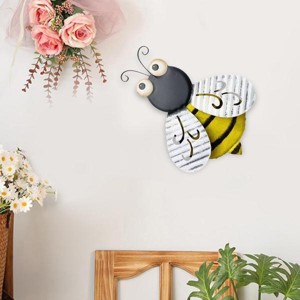 説明:壁の彫刻: 蜂の壁の装飾.絶妙な芸術作品.洗練されたモダンな明るい色の装飾品.高品質: さまざまな色の鍛造蜂の装飾品で.庭.庭.家を彩り.明るくします.メタルウォールデコレーション:ウォールアート.抽象アートディスプレイ.エレガントで...