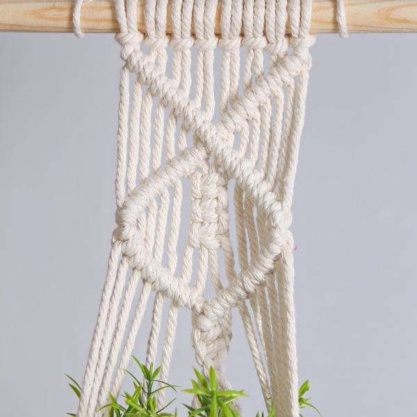 説明:[ボヘミアンマクラメ壁掛け]: このボヘミアンウッドタッセル壁掛けは壁を飾ることができ.柔軟な織りデザインはさまざまな小さな植木鉢に対応できます.ソファ.机.ベッドの上に掛けることができ.あらゆる空間に即座に質感と魅力を加えます.[使...