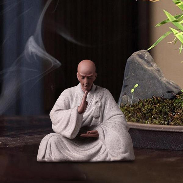 説明:[セラミック素材]僧侶の置物はセラミック(紫粘土)製で.手彫りで環境に優しいです.[ユニークな形状]若い僧侶の像は平和と調和をもたらし.家庭やオフィスに暖かく瞑想的な雰囲気をもたらします.サイズチャート:スタイルA 約9.8cmx7....
