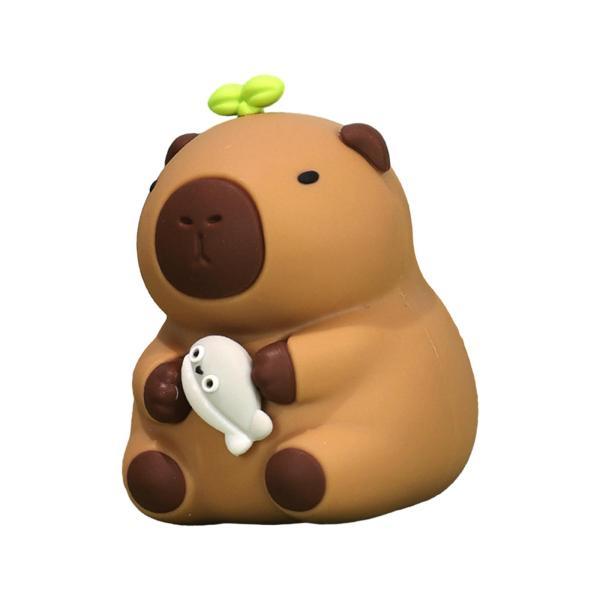 説明:[カピバラ像]: 動物フィギュア.かわいいミニ動物の彫刻.創造的で興味深い.どこにでも似合います.[耐久性のある素材]:動物の置物装飾はエポキシ素材でできており.手触りが快適で.頑丈で落下しにくく.安定したベースがあり.転倒しにくいで...