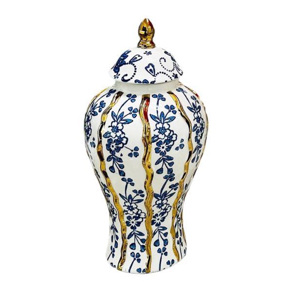 説明:[素材]: このセラミックジンジャージャー花瓶はセラミック製で.クラシックな良い蓋が付いており.繊細さと耐久性の両方を保証します. [優れた職人技]: この磁器のジンジャージャーは.滑らかなボトル口と内側と外側の両方に優れた釉薬を施し...