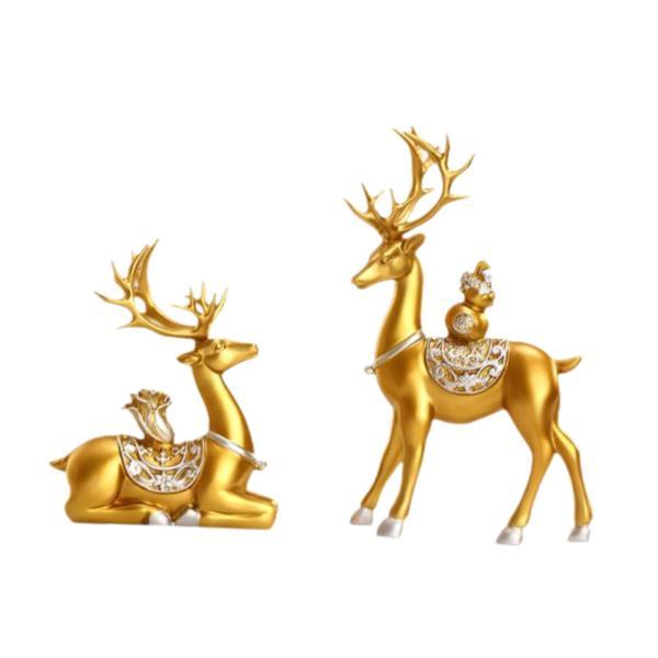説明:[鮮やかなスタイリング]: 繊細な鹿の置物1組.現代美術工芸品の装飾品.優雅な姿勢.精巧な技量と鮮やかなディテール.興味深く創造的.家の装飾に最適です. [高級素材]: ヘラジカの像は高級樹脂素材で作られており.環境に優しく滑らかで....